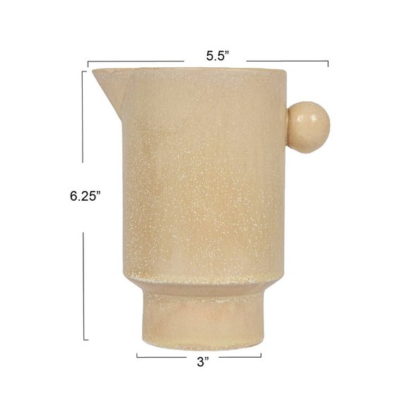 Creative Co-Op | Accents | Creative Coop Beige Modern Stoneware Pitcher ...